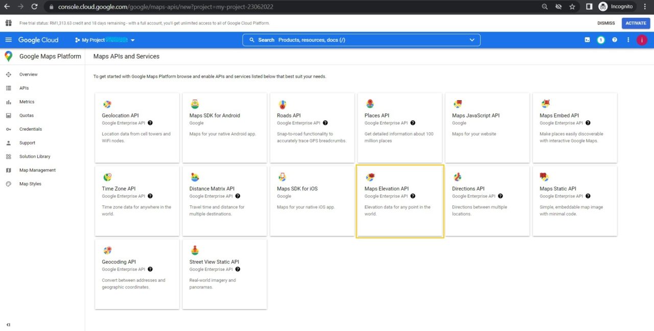 How to Get API Key for Google Earth Import - MES Innovation Sdn Bhd