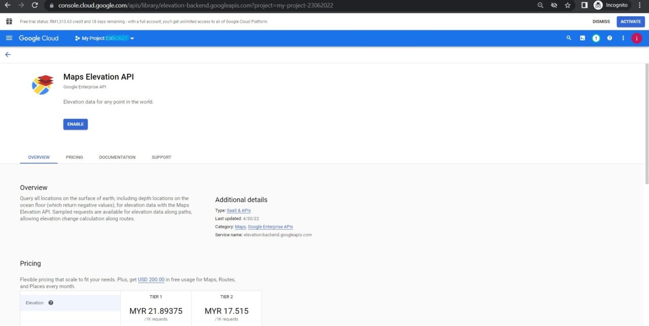 How to Get API Key for Google Earth Import - MES Innovation Sdn Bhd
