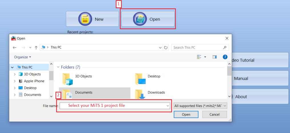 How to import MiTS 1 project file - MES Innovation Sdn Bhd