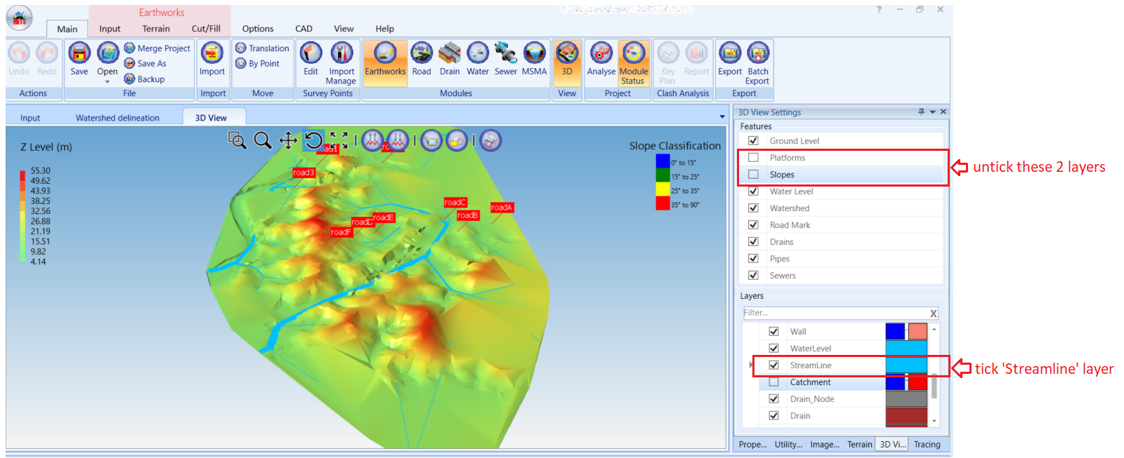 Watershed Delineation in 3D View - MES Innovation Sdn Bhd