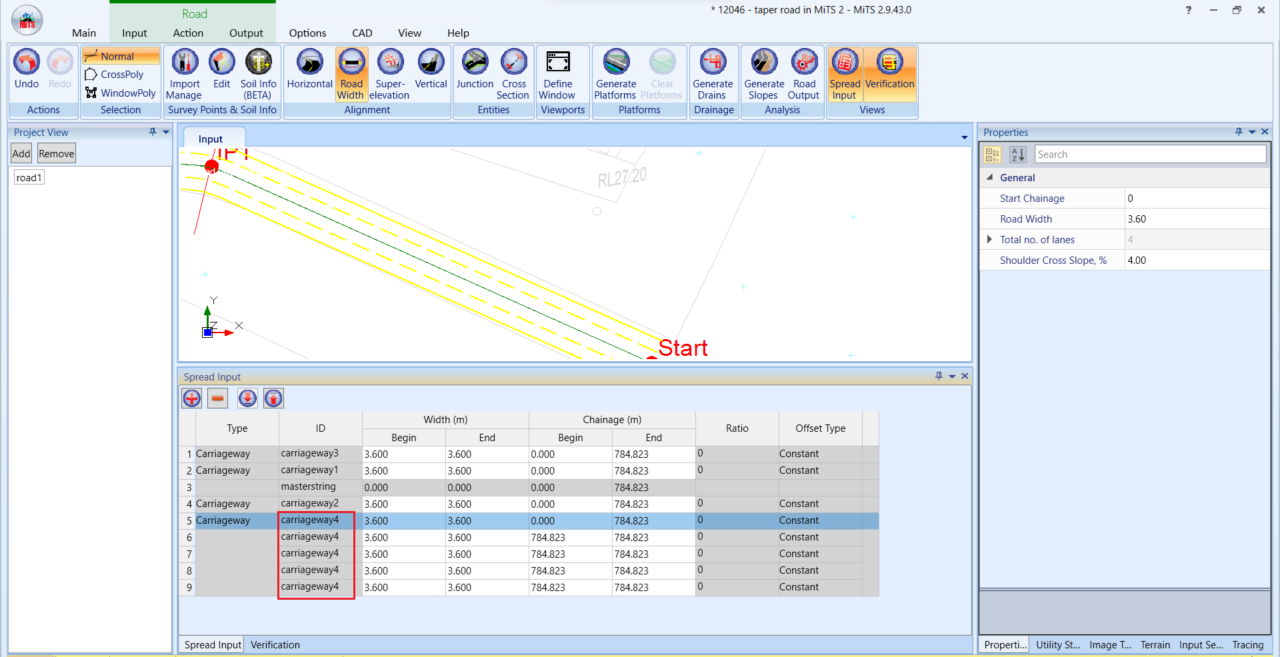 How to create taper road in MES Road - MES Innovation Sdn Bhd