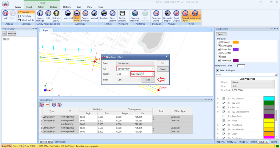 How to create taper road in MES Road - MES Innovation Sdn Bhd