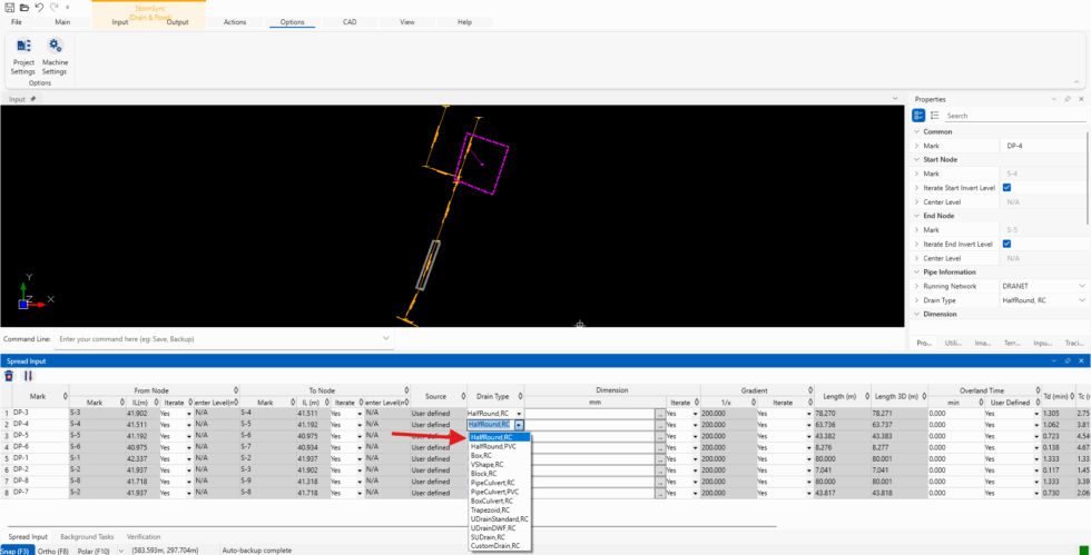 Inputting Drain Properties - MES Innovation Sdn Bhd
