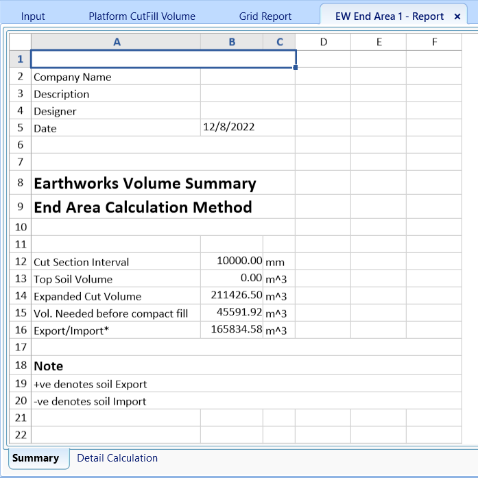 EW volume comparison between DTM vs Grid Method and End Area Method ...