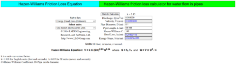 Manual headloss calculation benchmark with MES software - MES ...