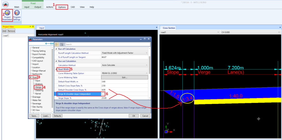 Road : Calculation of Verge Slope Ratio - MES Innovation Sdn Bhd
