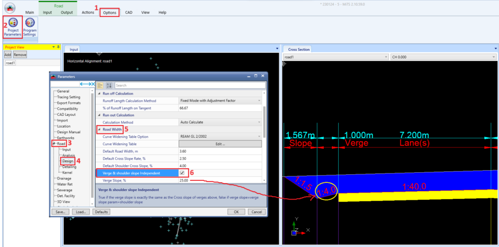 Road : Calculation of Verge Slope Ratio - MES Innovation Sdn Bhd