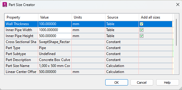 Adding pipe and structure size to part list in Civil 3D - MES ...