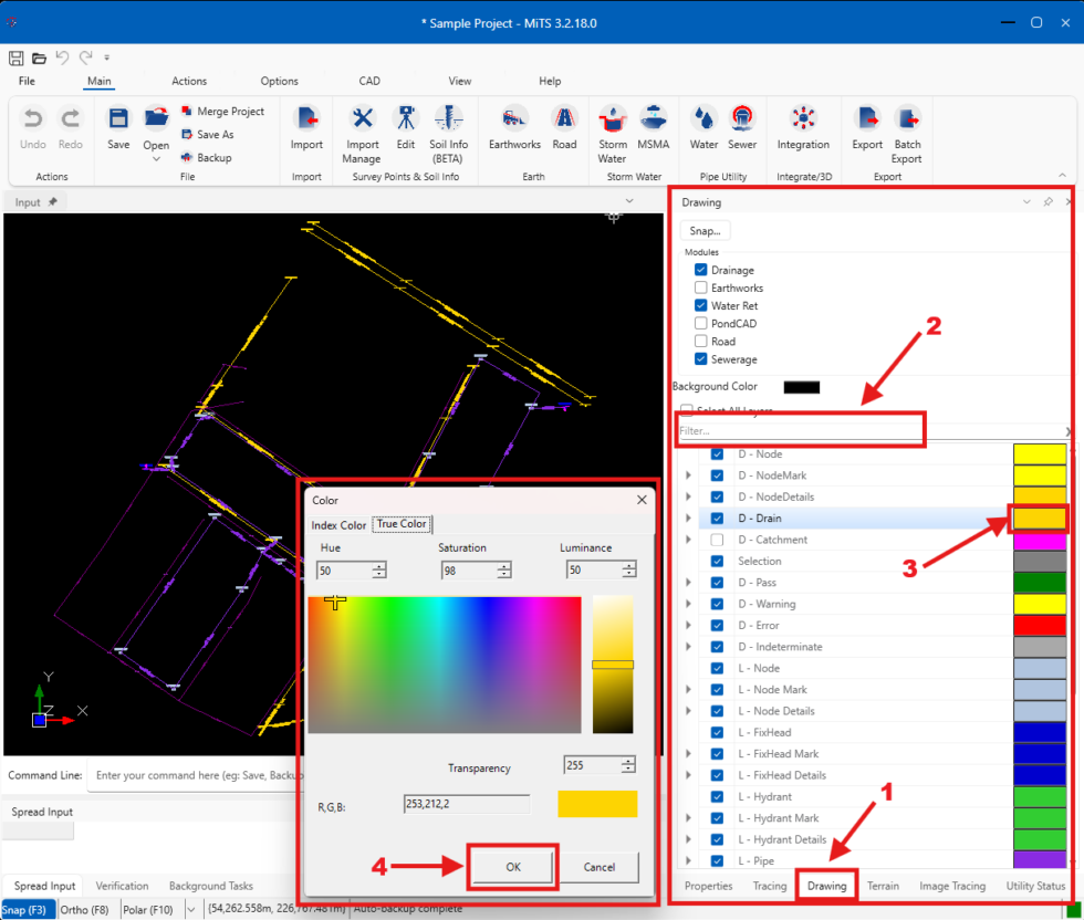 Assigning colors in utility modules - MES Innovation Sdn Bhd
